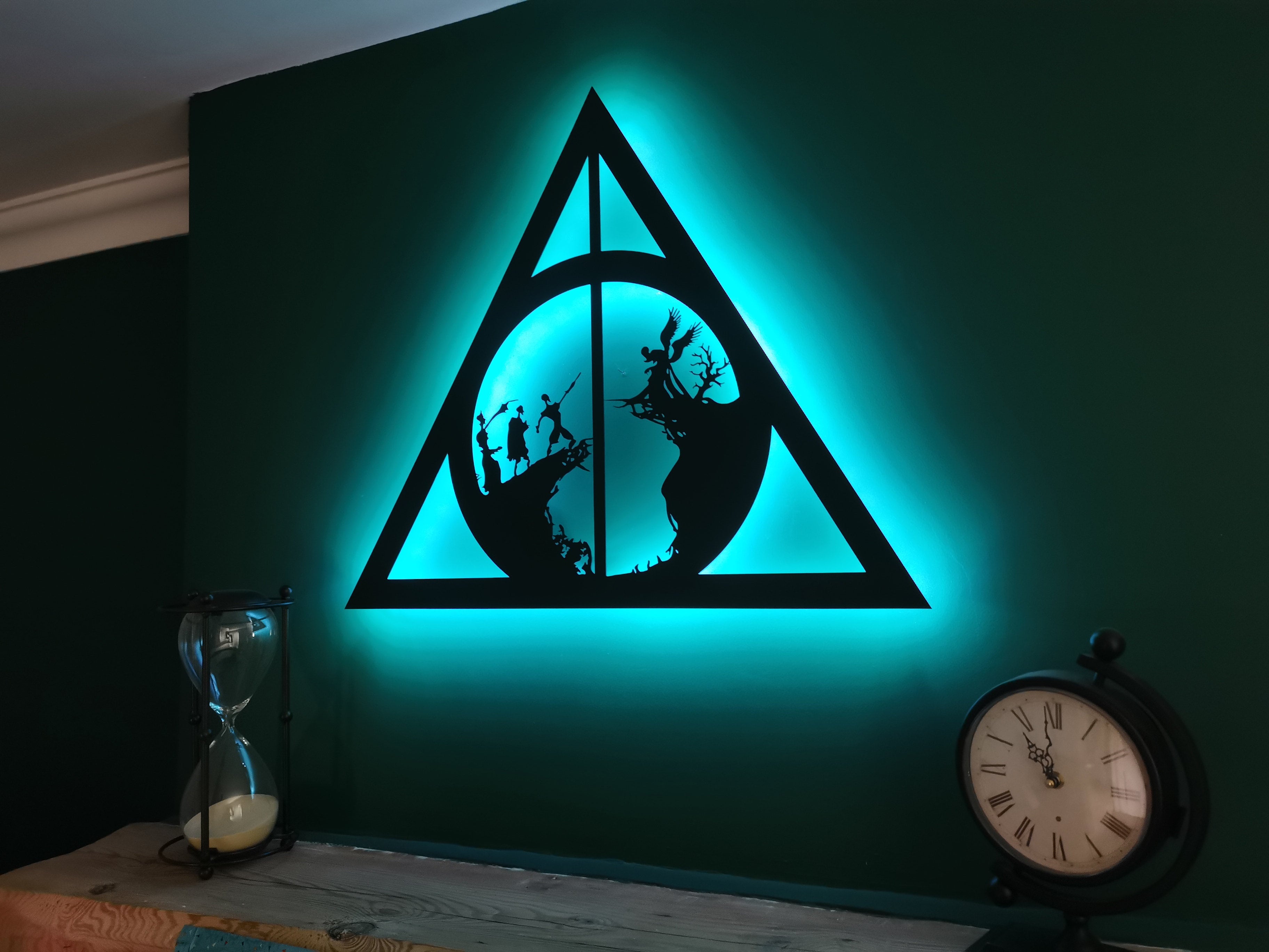 Harry Potter Metal Wall Art LED Light . The Deathly Hallows Light . The ...