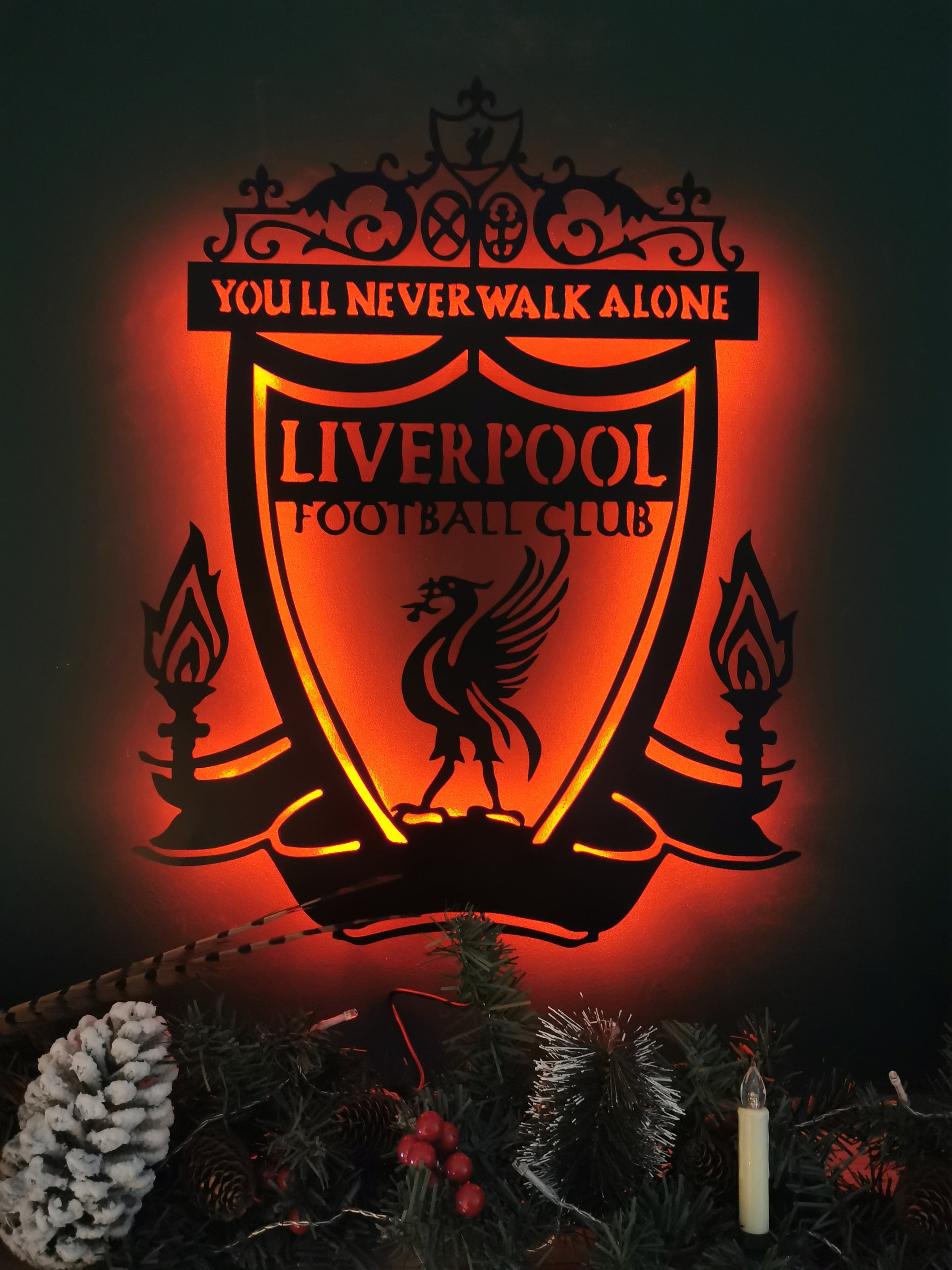 Manchester United Football Club Illuminated Metal Wall Badge LED Light ...