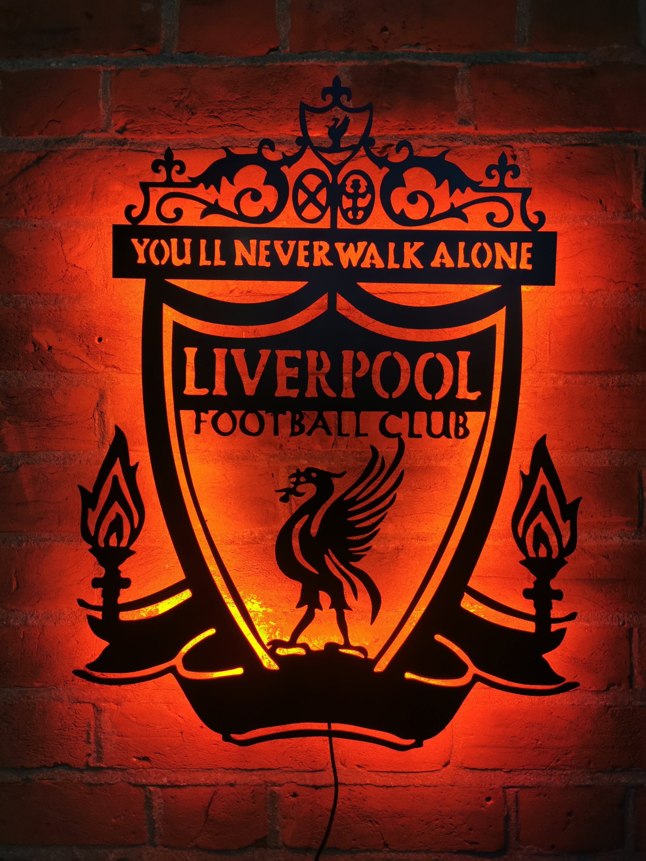 Manchester United Football Club Illuminated Metal Wall Badge LED Light ...